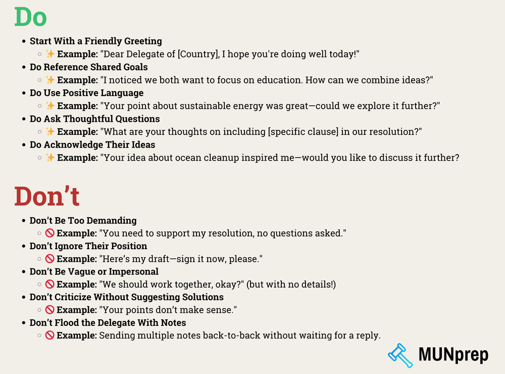 MUN Note Passing Guide